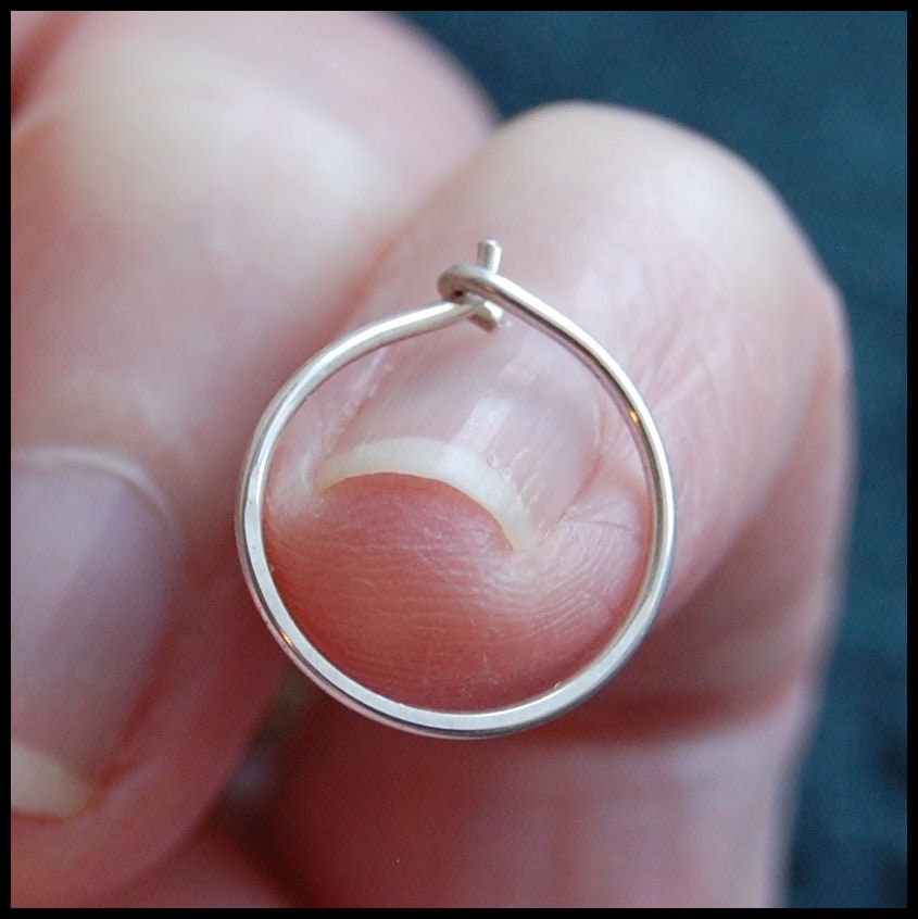 Silver Nose Hoop Ring Dainty Nose Ring 24 22 20 Gauge | Etsy