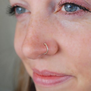 Gold and Silver Nose Ring A Unique Two Color Nose Ring in Thin & Thick ...