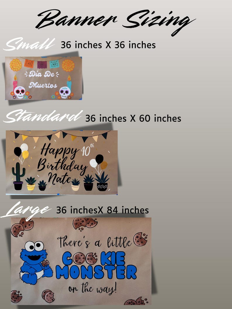 Hand Painted Banner Cookie Monster Theme - Etsy