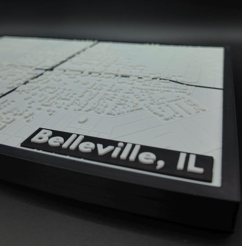 3D Printed Belleville Illinois Map, Cityscape Model - Etsy