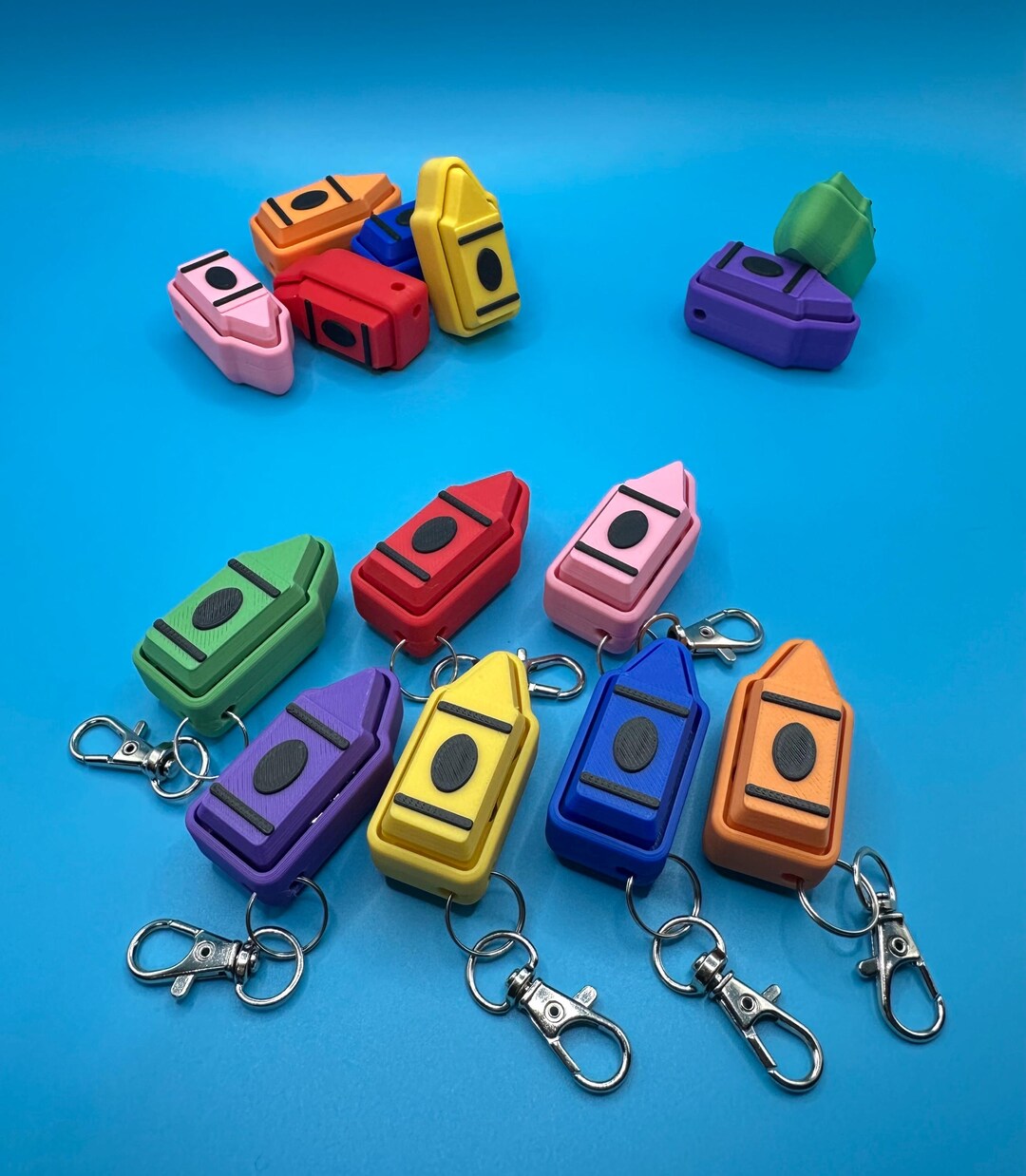 Crayon Fidgets! - Clicker Fidget Keychains - 3D Printed Fidgets - Etsy