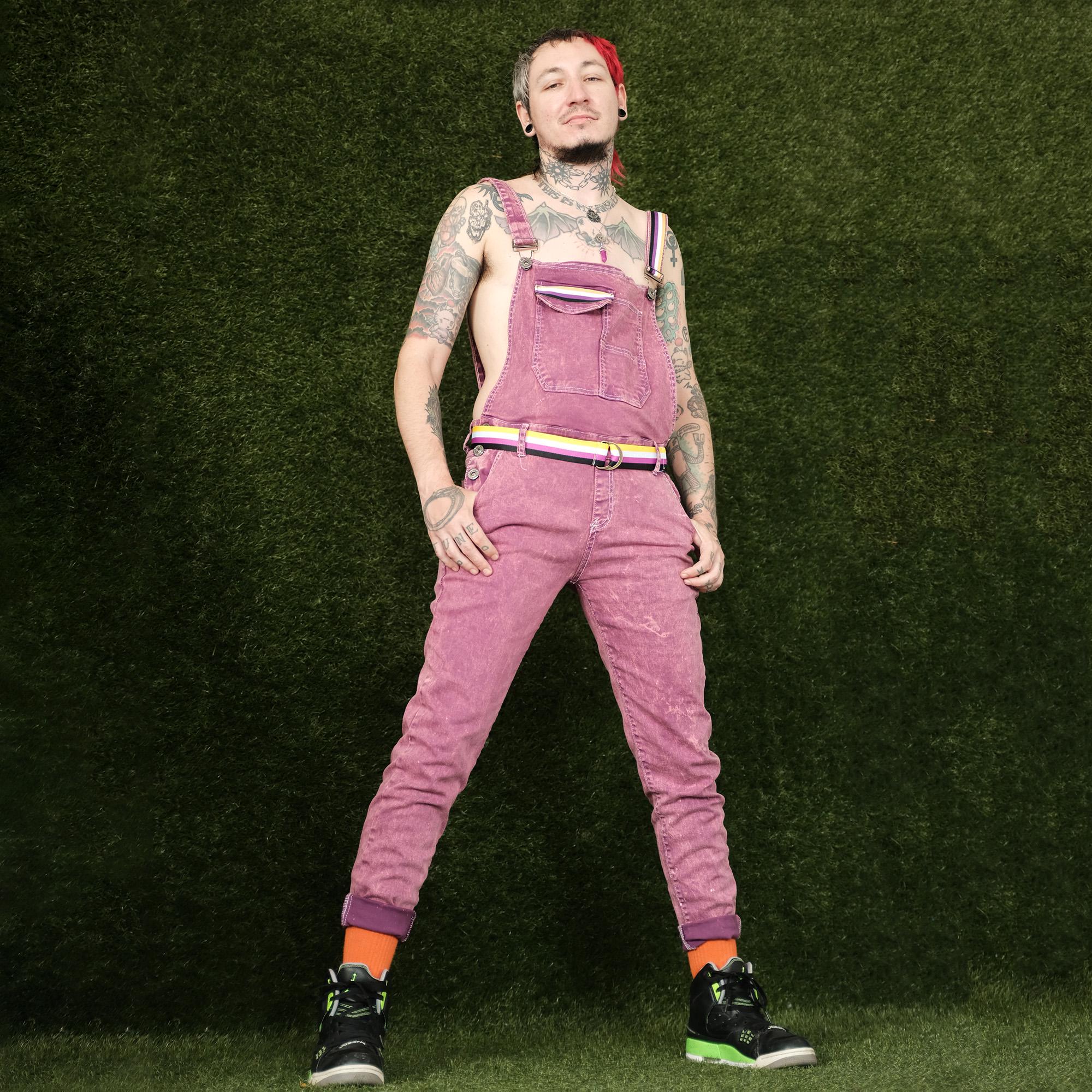 Stonewashed Denim Overalls With LGBT Pride Trim - Rainbow, Trans ...