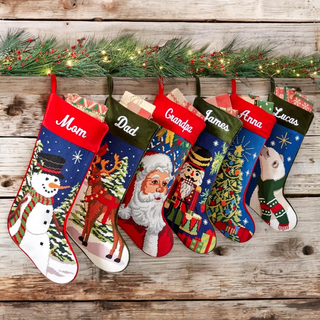 Let's Make Memories Personalized Needlepoint Christmas Stocking ...
