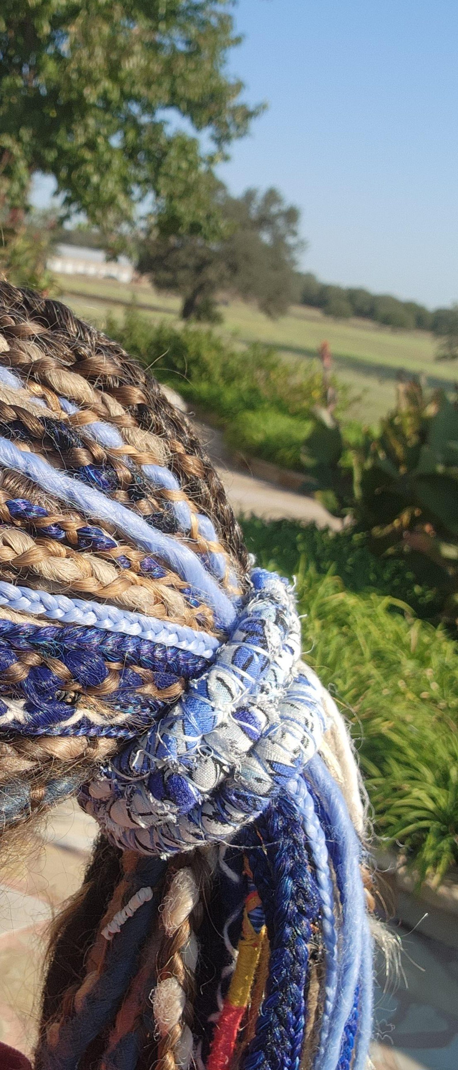 Spiral Loc Blue & Black Made of Hand Felted Wool, Flexible Wrap That ...