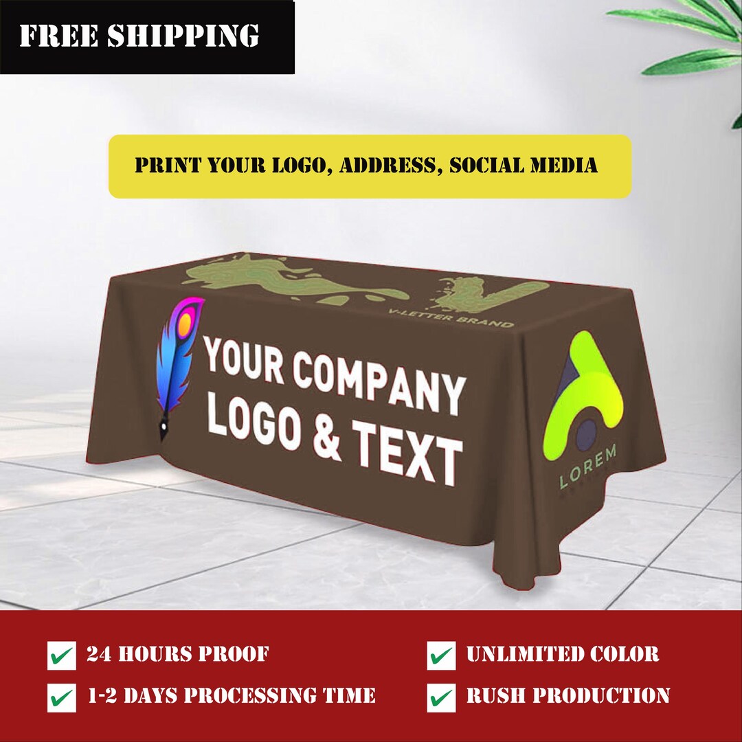 Custom Tablecloth, Custom Table Cover for Trade Show, Table Cover With ...