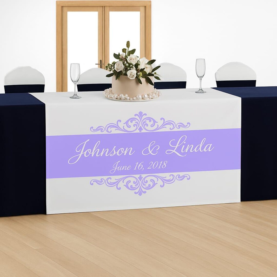 Custom Wedding Table Runner Personalized Name Table Decor | Elegant ...