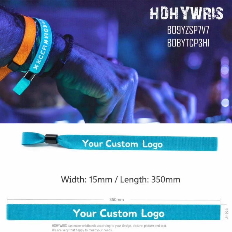 Custom Cloth Wristbands, Personalized Events VIP Festival Wristbands ...