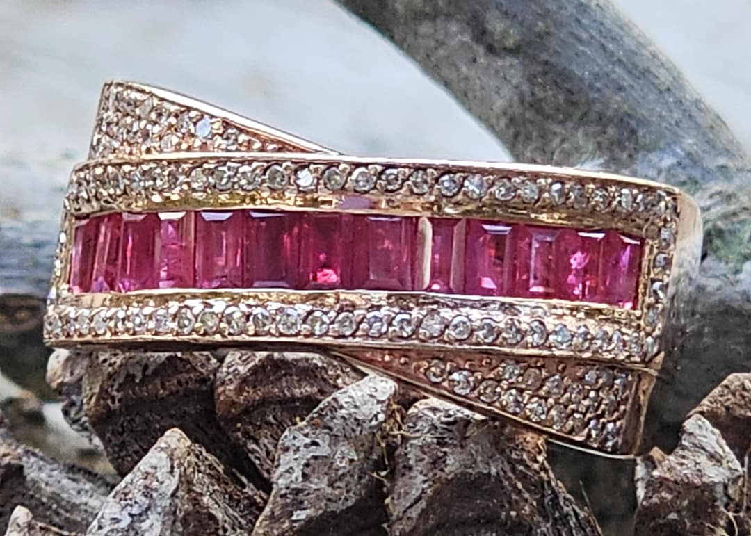 EFFY Rose / Pink Gold 14k Gold Statement Ring Size 8. - Etsy