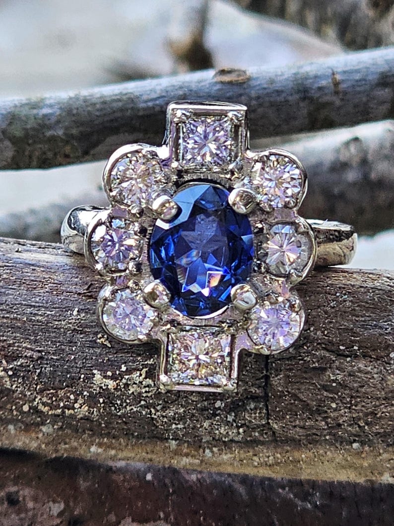 Sapphire and Diamond Ring Custom Made - Etsy