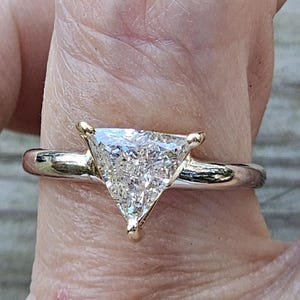 Trillion Diamond Engagement Ring. - Etsy