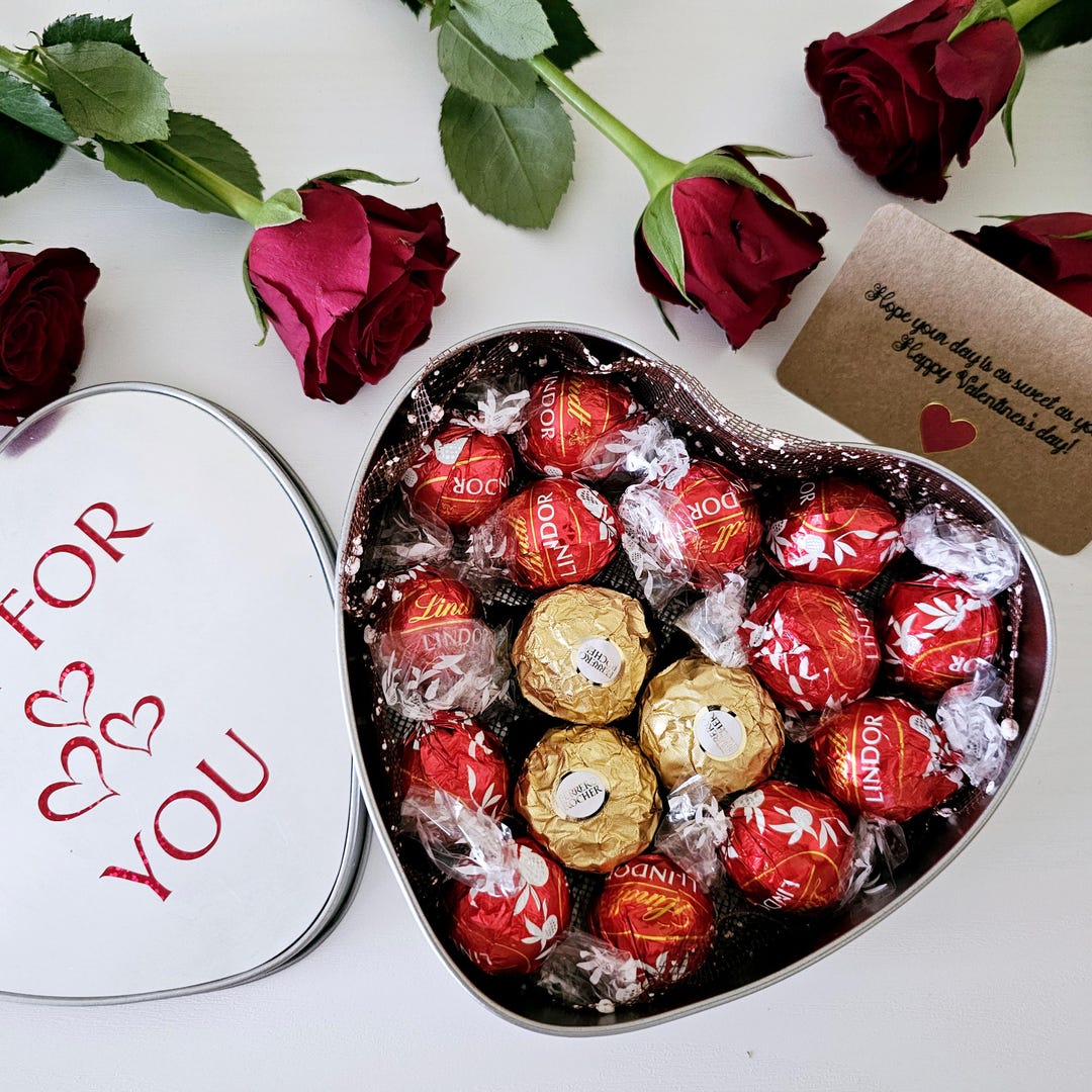 Ferrero Rocher / Raffaello / Lindt Heart Shaped Steel Box. Birthday ...