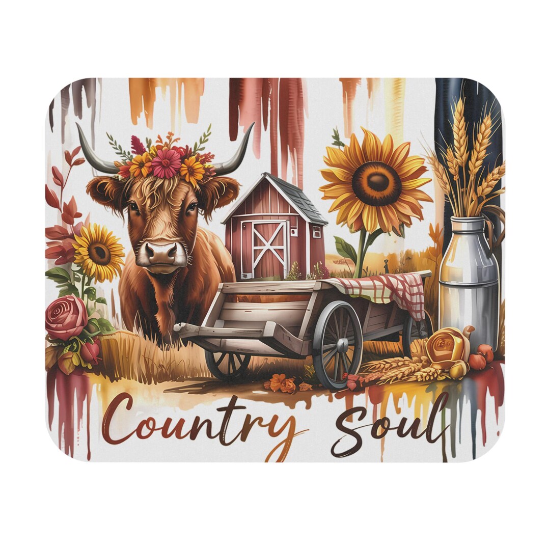 Rustic Farmhouse Mouse Pad: Country Soul Cow Decor - Etsy