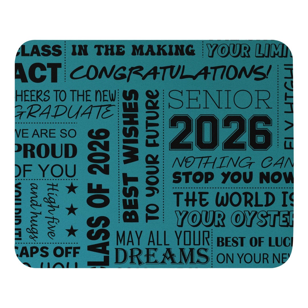 Teal Senior 2026 Mouse Pad - Graduation 2026 Mouse Pad ...
