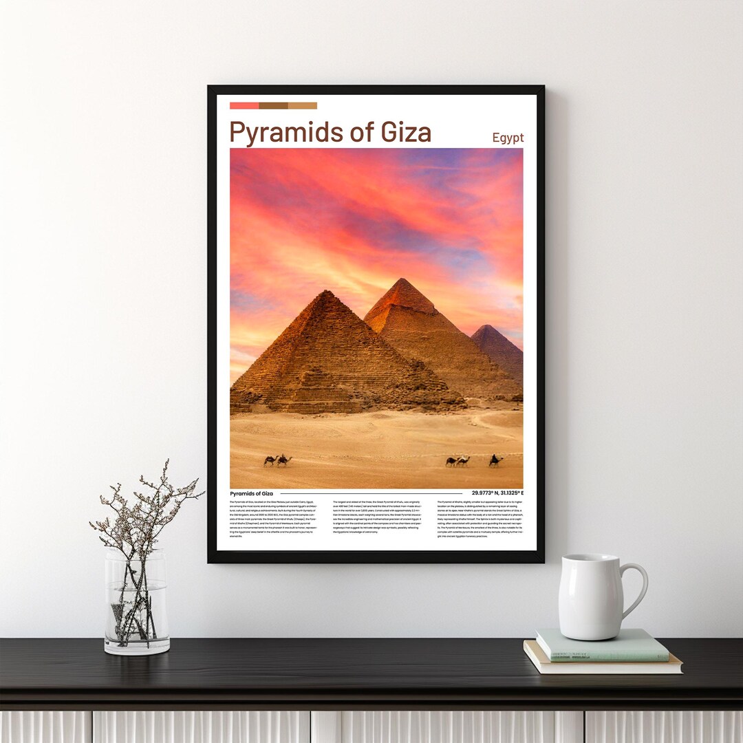 Pyramids of Giza Wall Art, Travel Memorabilia Prints, Wall Decor ...