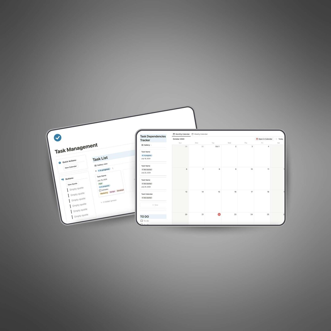 Task Management Notion Template, Ultimate Creator System, Notion ...