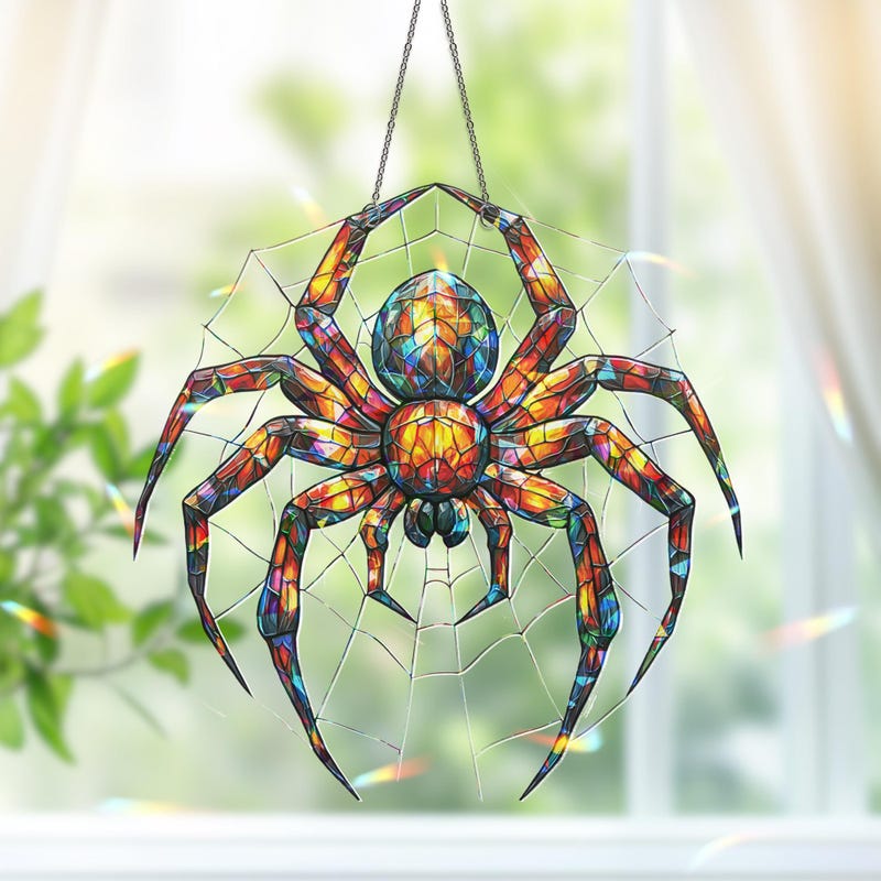 Pink Spider Suncatcher - Etsy