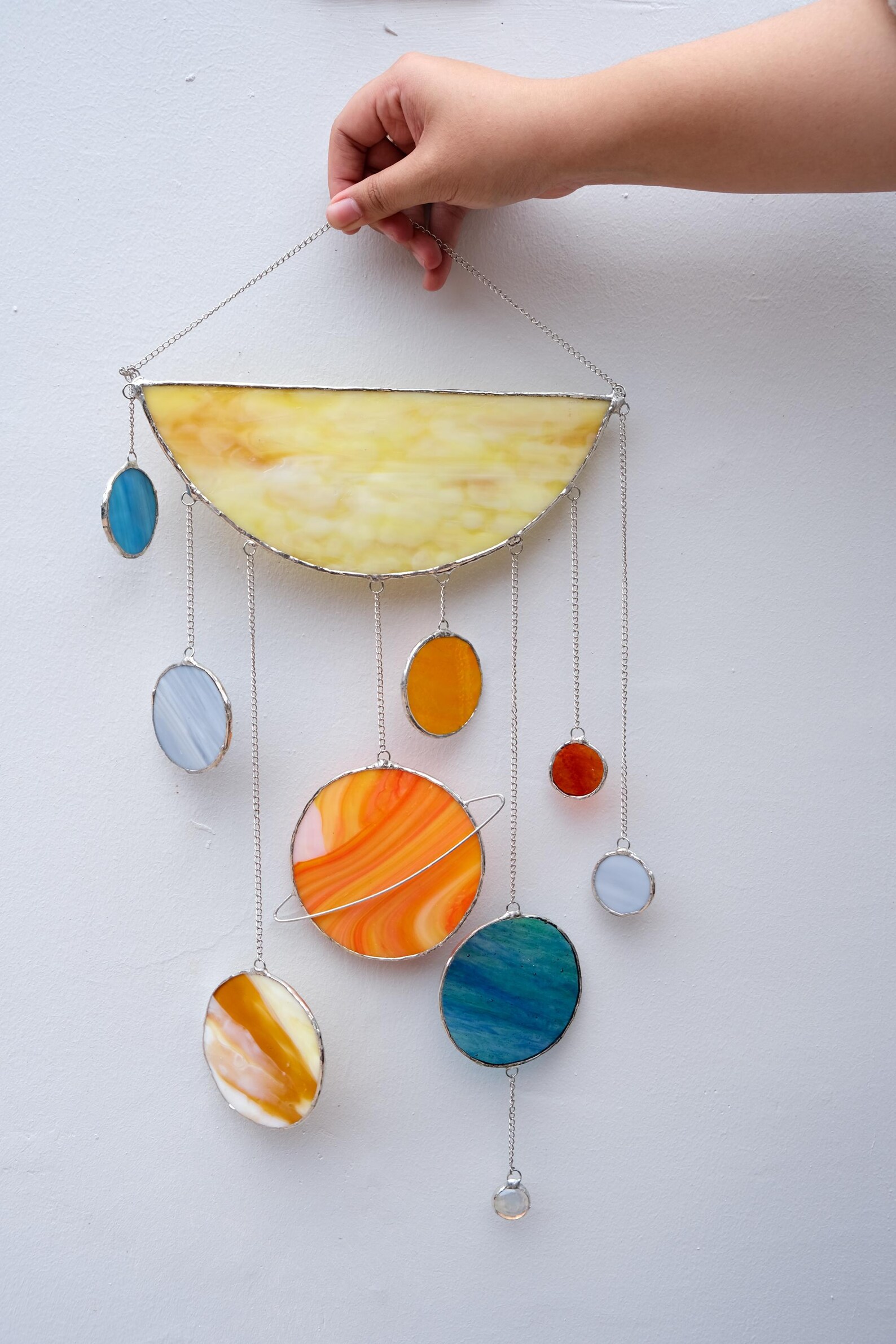 Planets Stained Glass Art, Solar System Suncatcher, Galaxy Glass ...