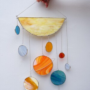 Planets Stained Glass Art, Solar System Suncatcher, Galaxy Glass ...