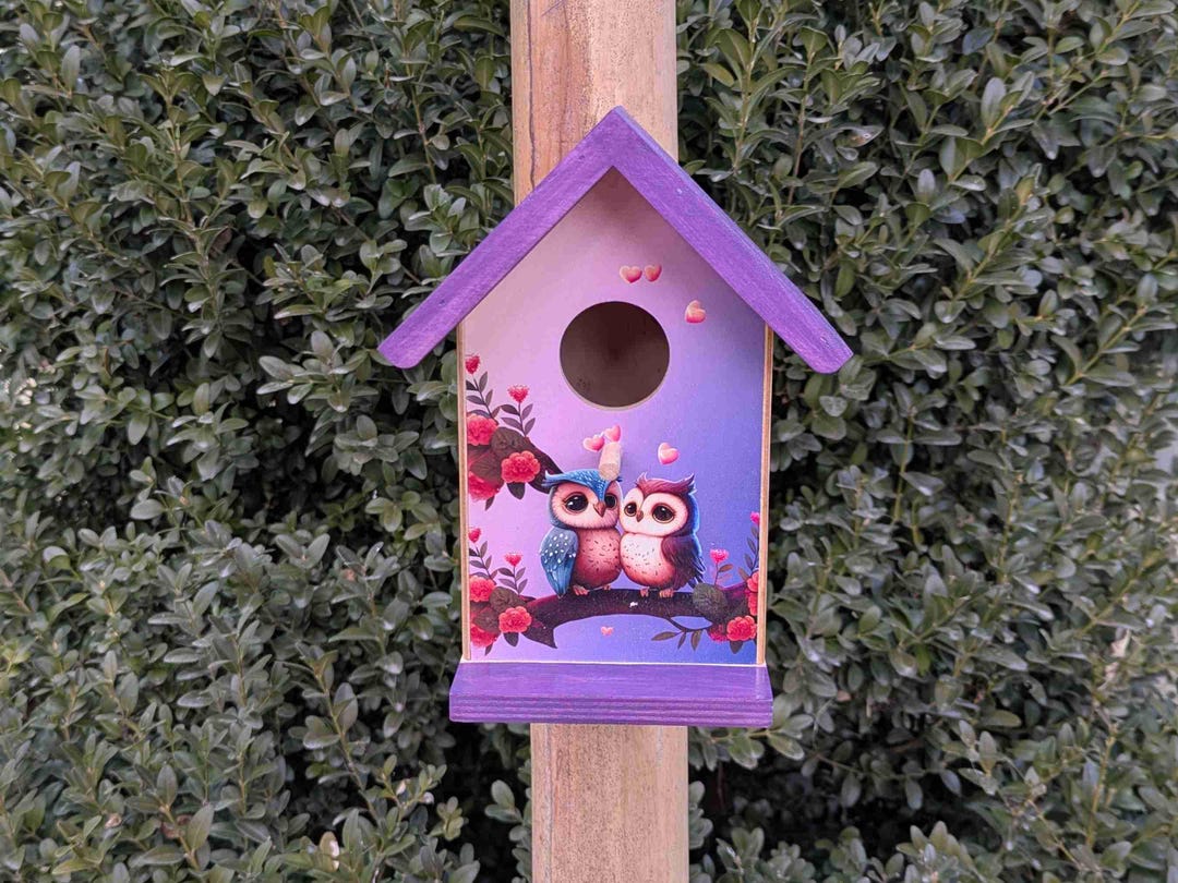 Handmade Wooden Birdhouse – Decorative Outdoor Bird House for Garden ...