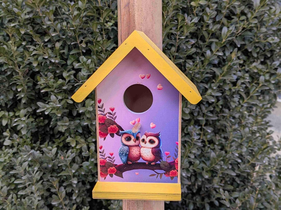 Handmade Wooden Birdhouse – Decorative Outdoor Bird House for Garden ...