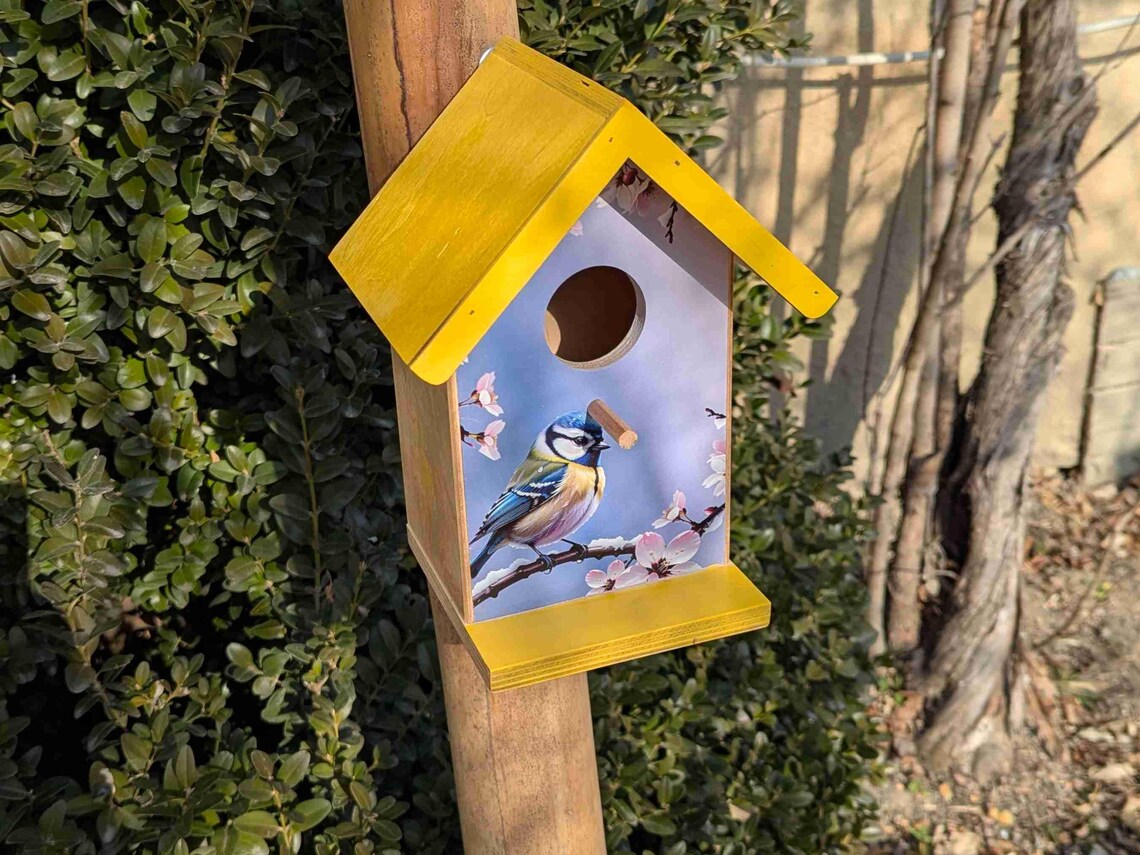 Handmade Wooden Birdhouse - Rustic Vintage Unique Outdoor Bird House ...