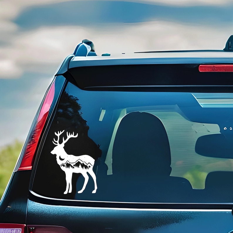 Mountain Deer- Vinyl Sticker Decal for Car, Laptop, Water Bottle - Etsy