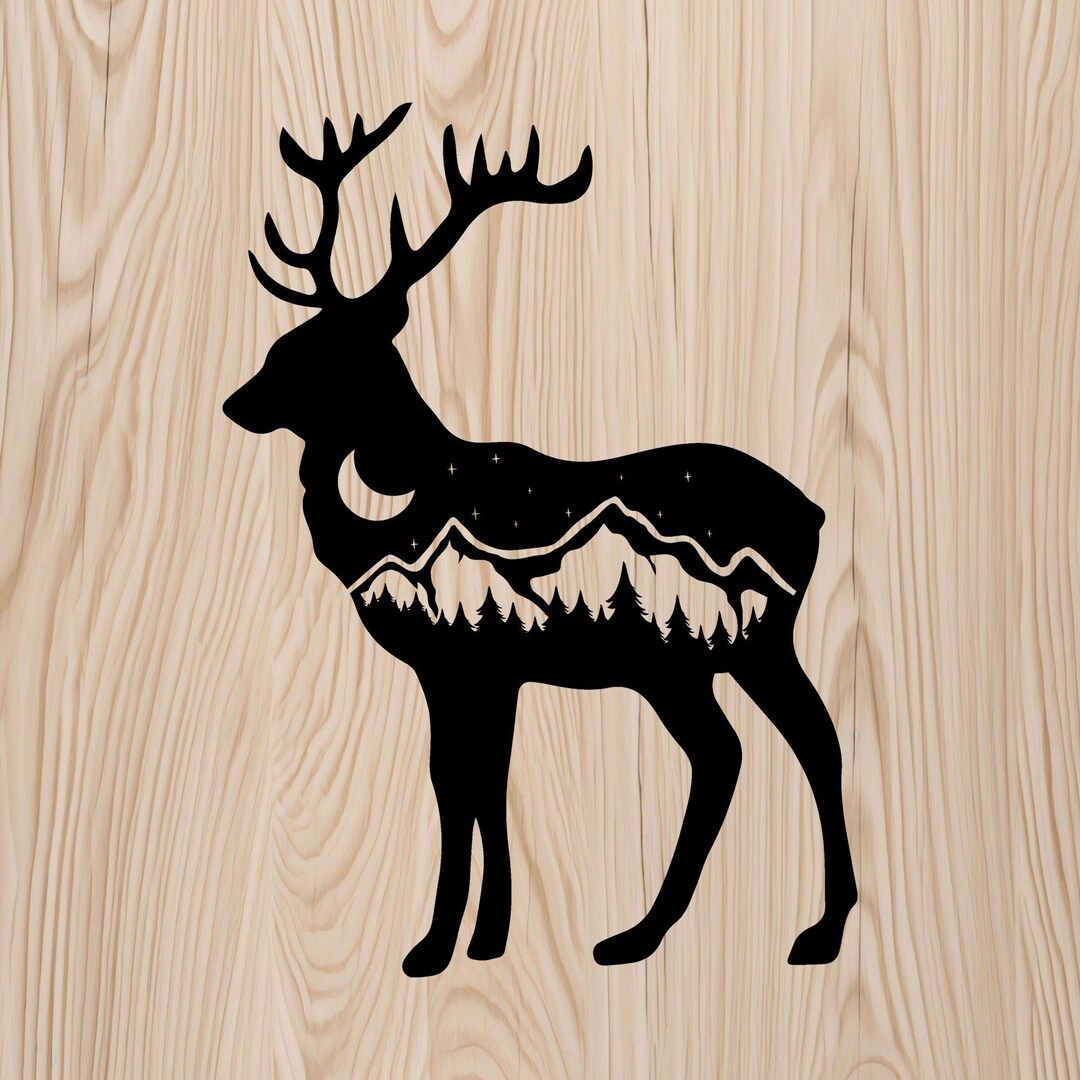Mountain Deer- Vinyl Sticker Decal for Car, Laptop, Water Bottle - Etsy
