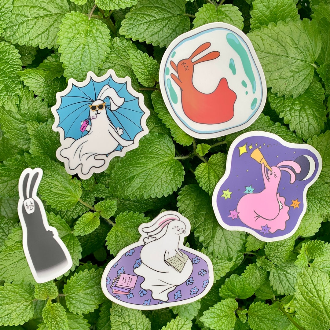 Bunny Ghosts Doing Cute Things: Sticker Pack - Etsy