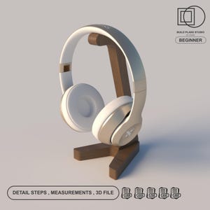 Wooden Headphone Stand, Headphone Holder, Desk Organisation ...
