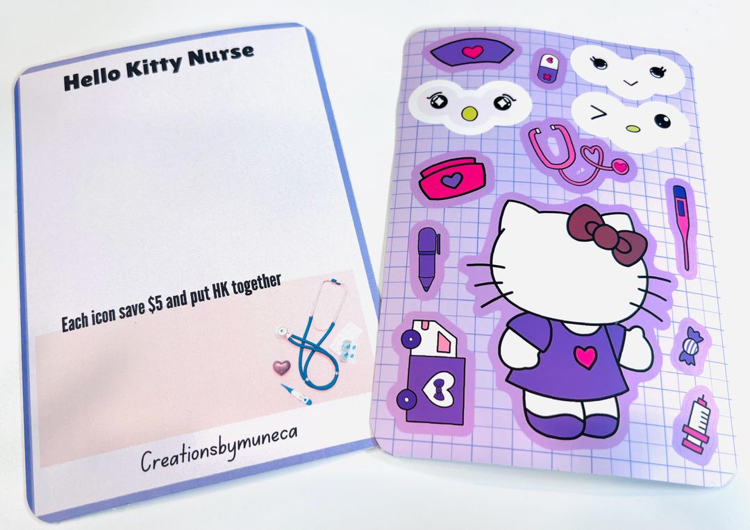 Hello Kitty Sticker Money Challenges - Etsy