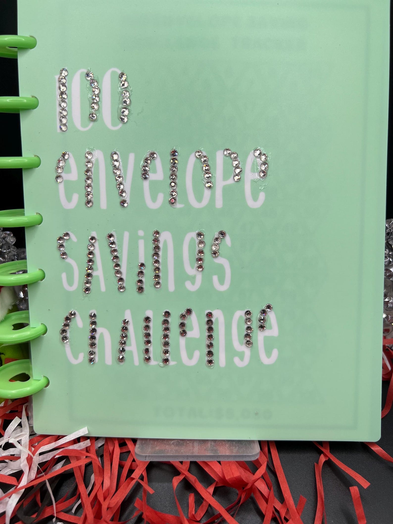 Bling 100 Day Savings Challenge Green Binder/glass Rhinestones ...