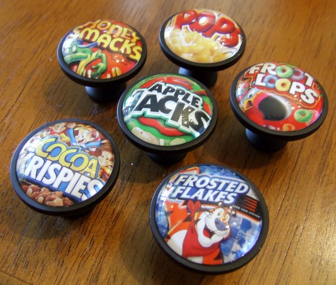 CEREAL BOX Knob, Base, OR Insert Removable/interchangeable Glass Domed ...