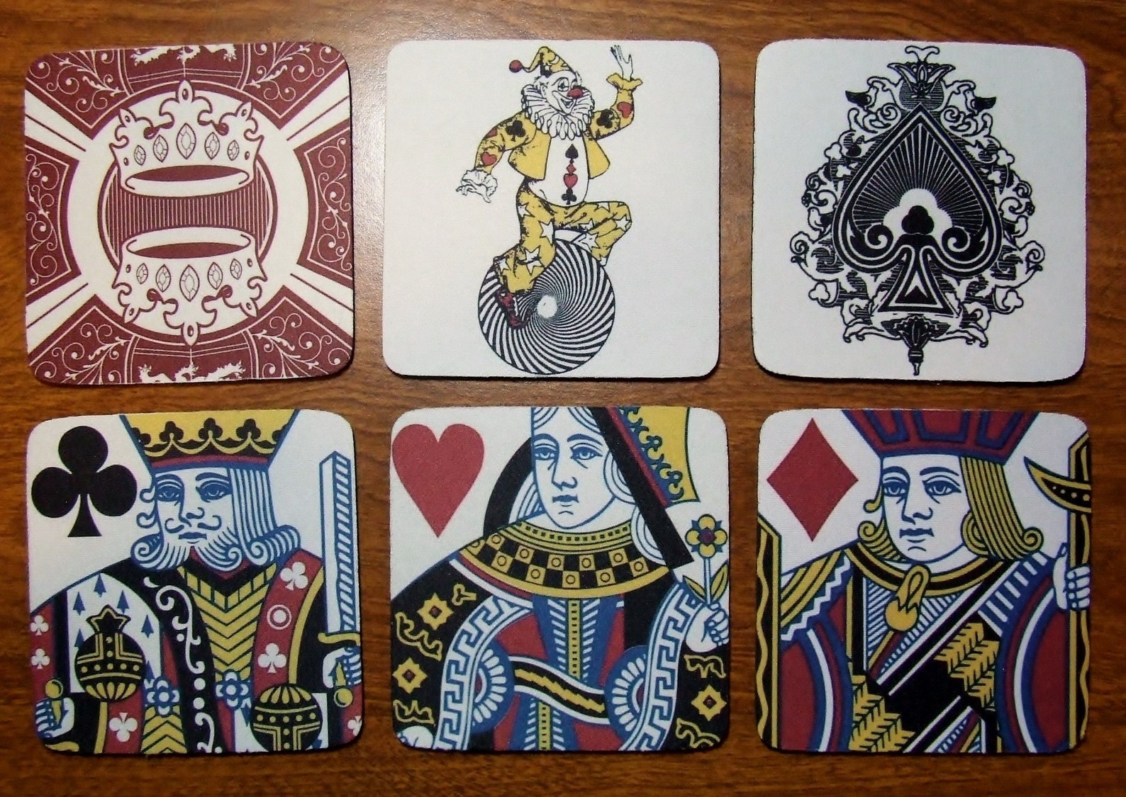 Sublimated PLAYING CARDS COASTERS Set of 6 Absorbent - Etsy