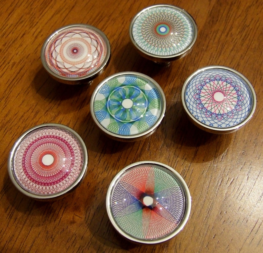 SPIROGRAPH Knob, Base, OR Insert Removable/interchangeable Glass Domed ...