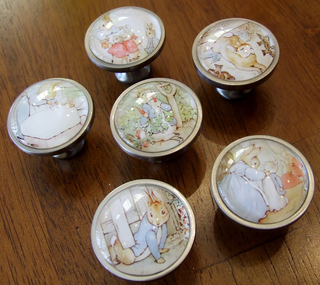 PETER RABBIT Knob, Base, OR Insert Removable/interchangeable Glass ...