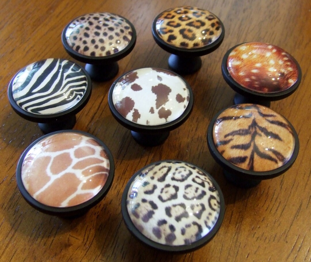 ANIMAL PRINT Knob, Base, OR Insert - Removable/interchangeable Glass ...