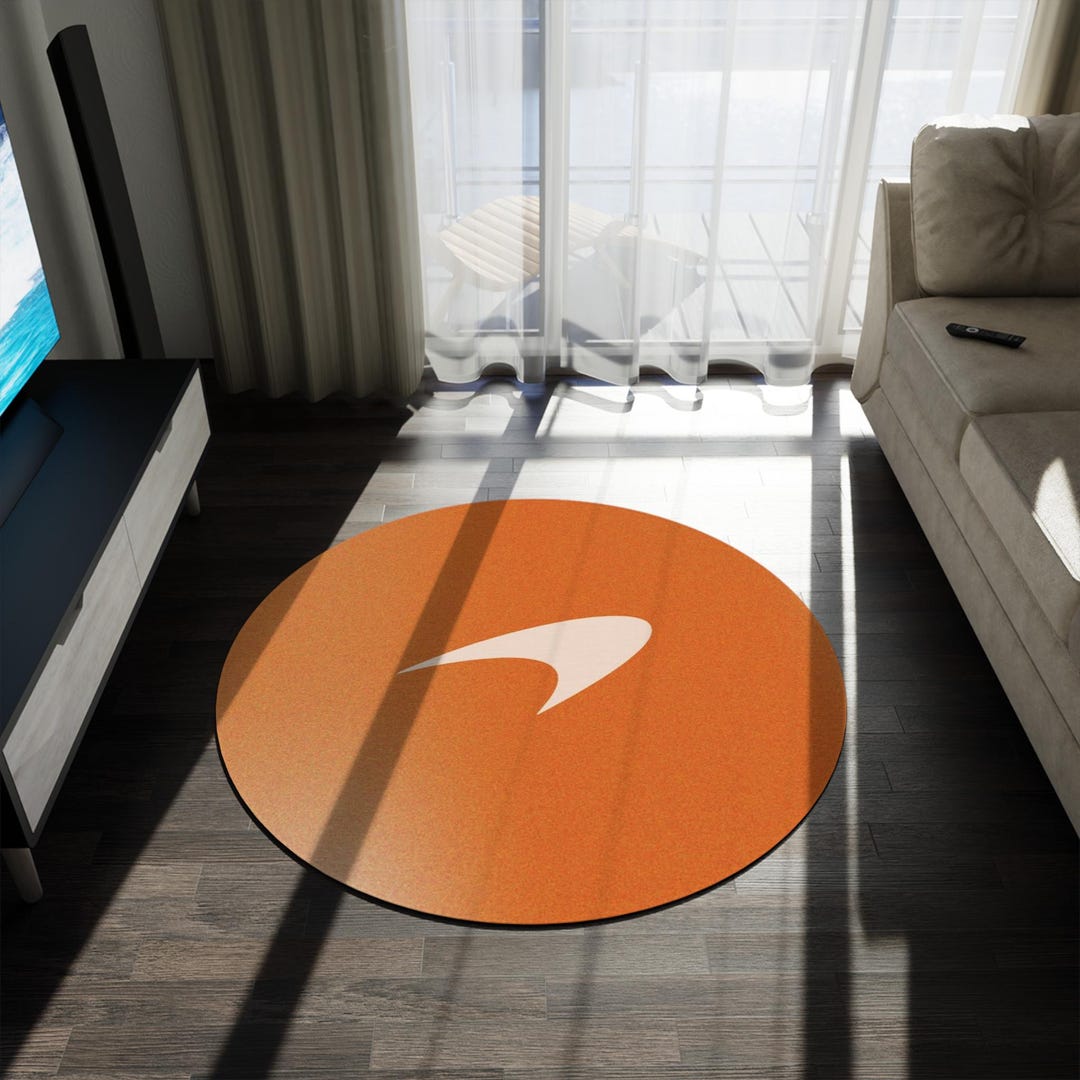 Formula 1 Mclaren Round Rug, Racing Fan Home Decor, Unique Area Carpet ...