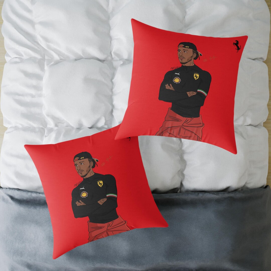 Canvas Pillow, Formula 1 Ferrari Lewis Hamilton Racing Car Throw Pillow ...