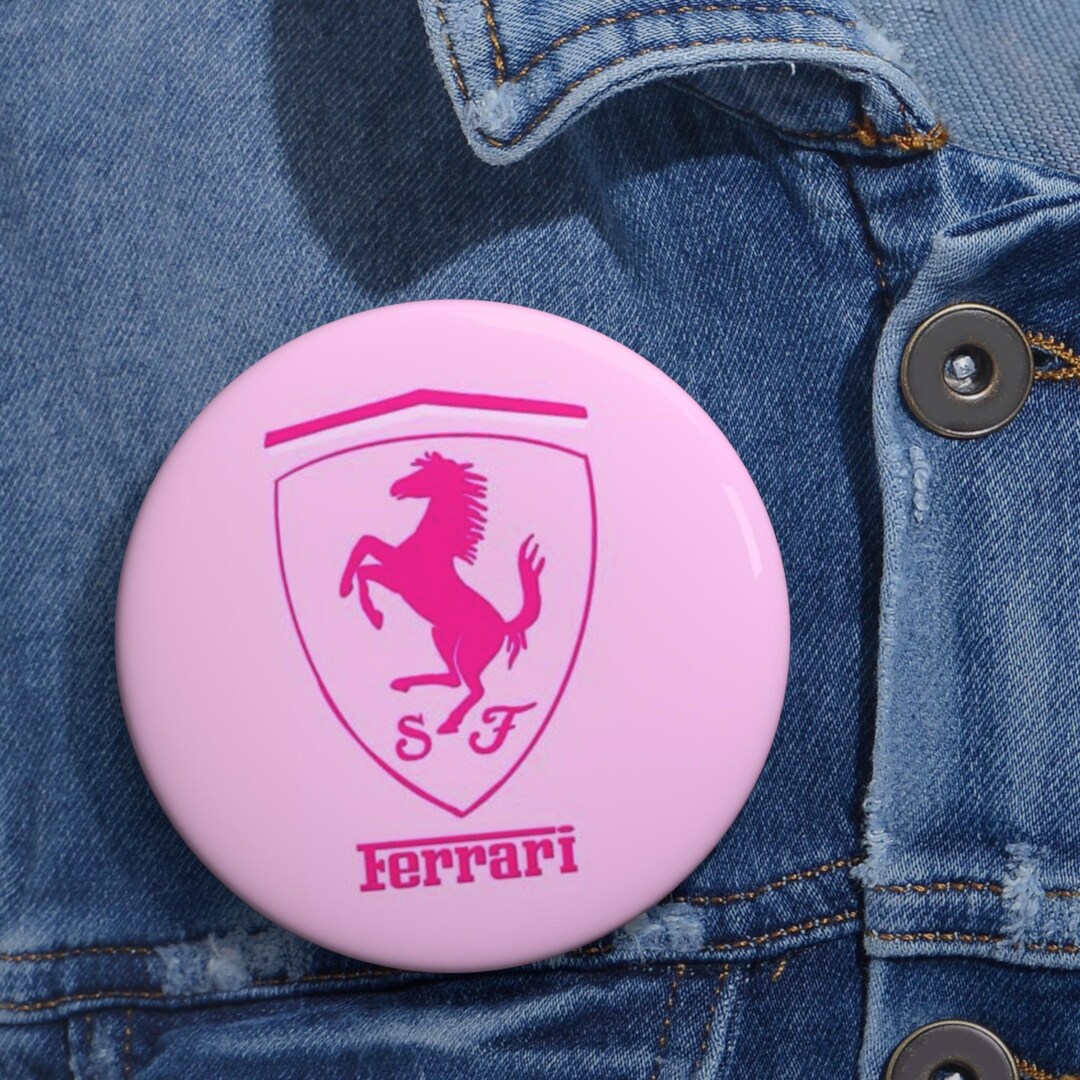 Ferrari Pink Logo Custom Pin Buttons, Car Enthusiast Gift, Unique Lapel ...