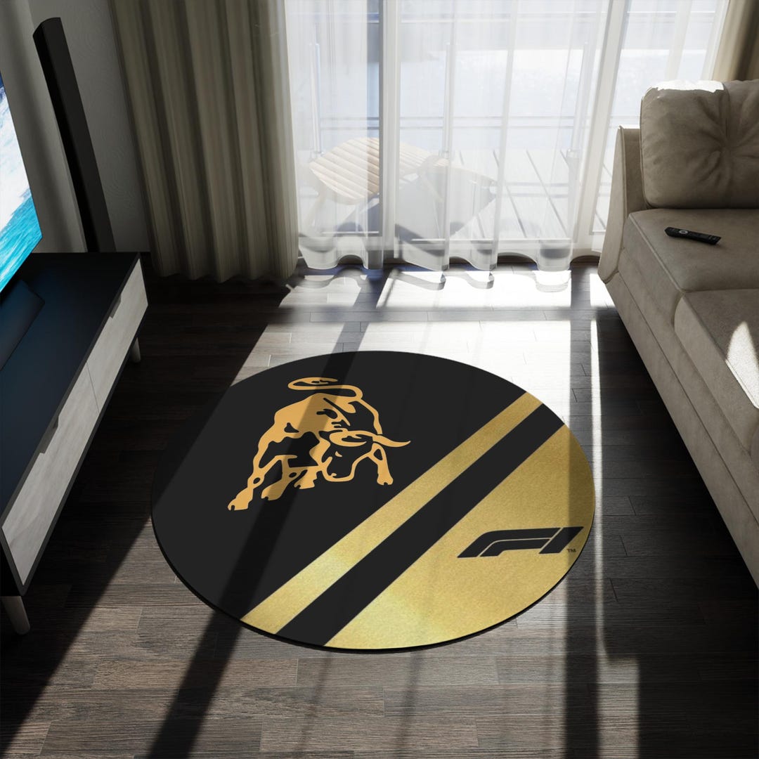 Round Rug, F1 Red Bull Design, Formula 1 Racing Fan Mat, Race Car Area ...
