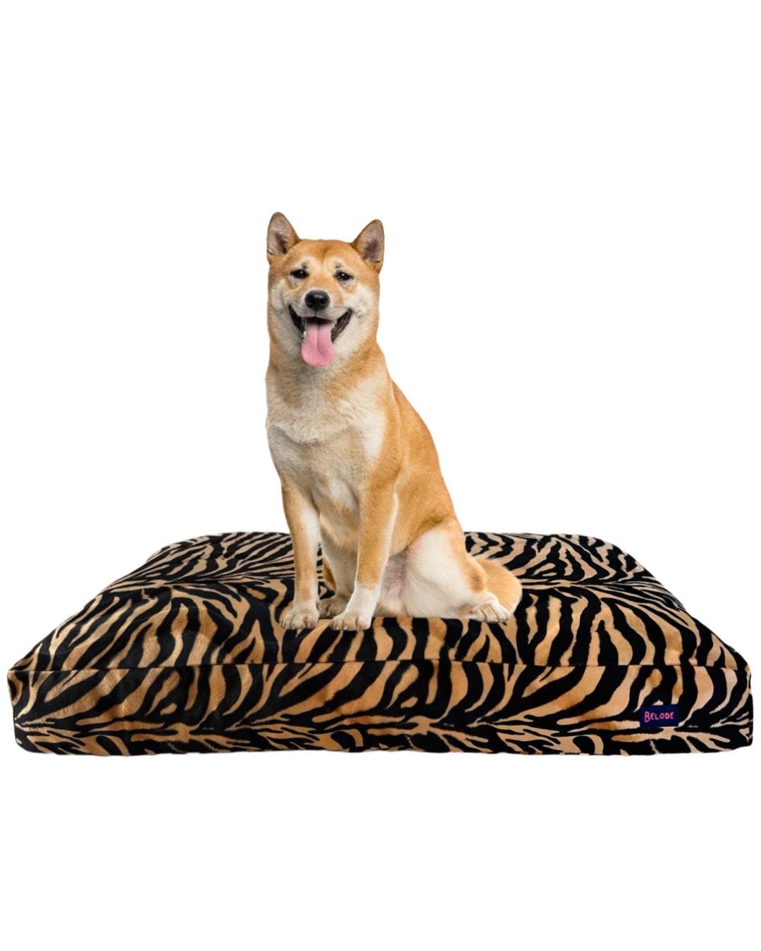 Zebra Brown/black Dog Bed, Flat Dog Beds, Fashion Dog Bed, Animal Print ...