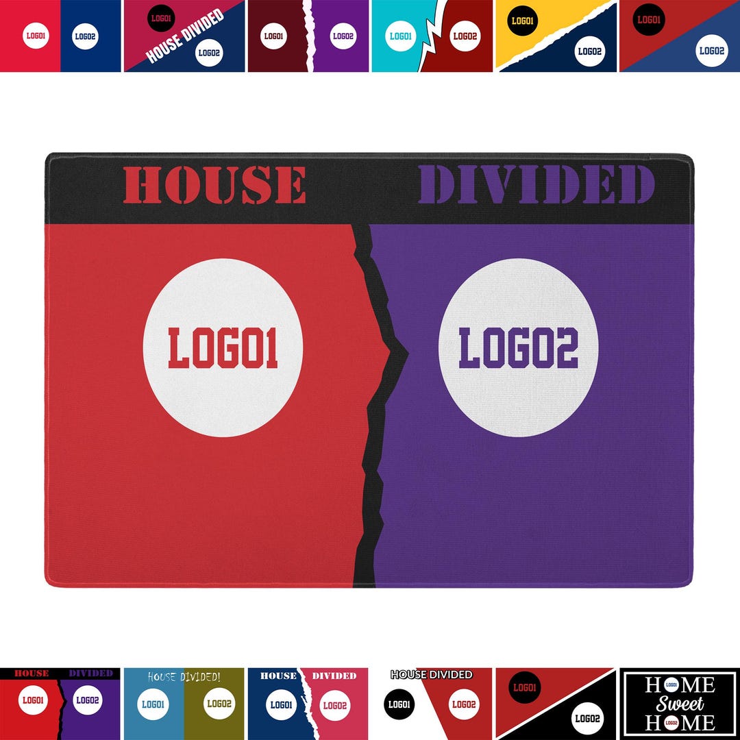House Divided Sports Custom Doormat, House Divided College Carpet, Make ...