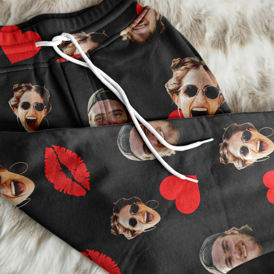 Personalized Face Sweatpants, Custom Photo Joggers, Unique Couple Gift ...