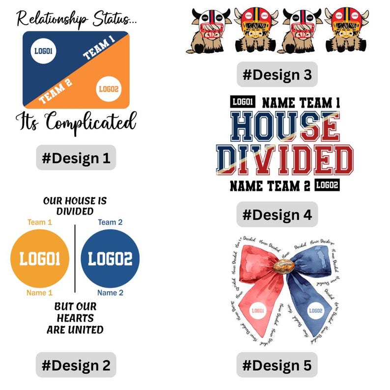 Personalized House Divided Teams Shirt Make Your Own Sport Shirt ...