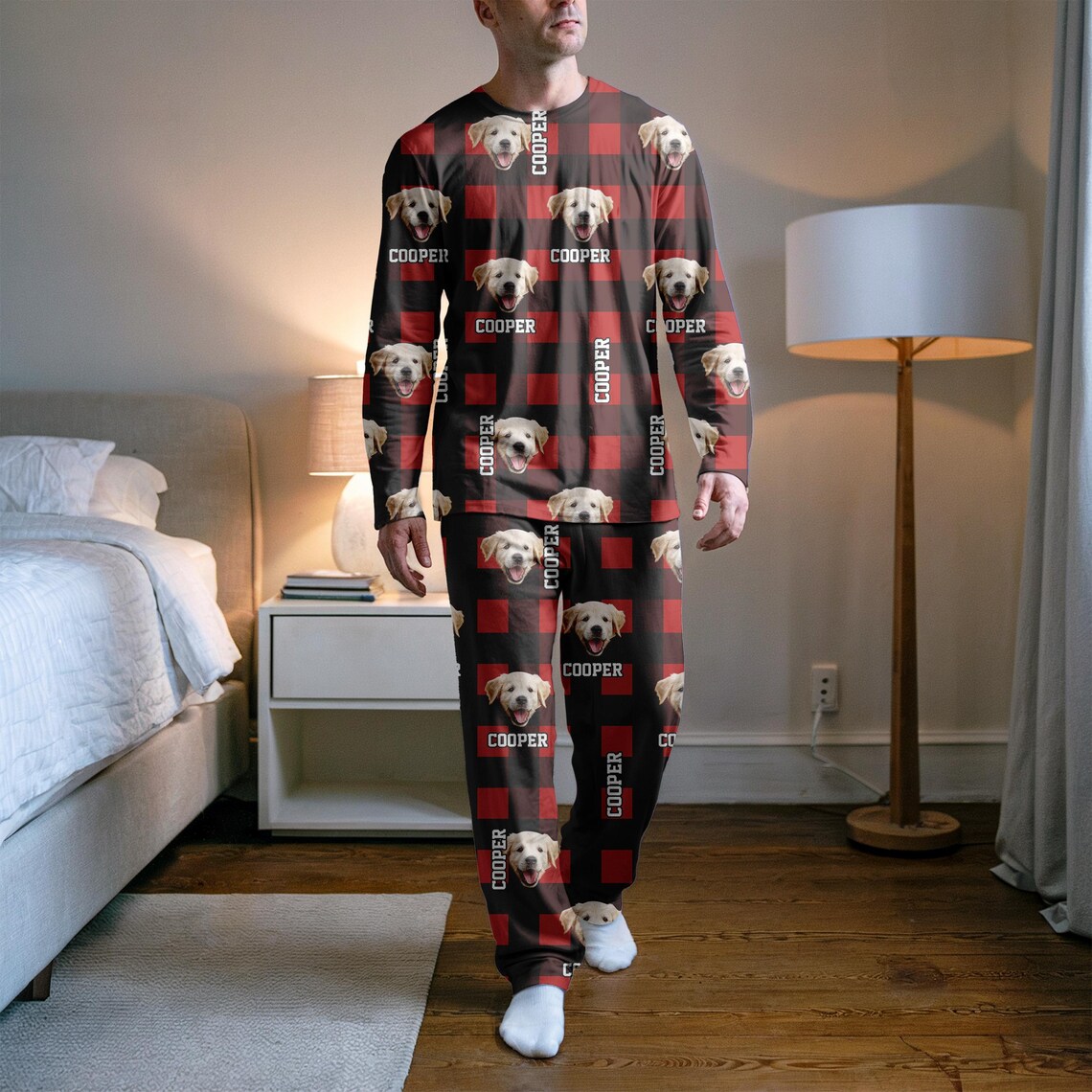 Personalized Dog Pajamas, Custom Pet Photo Buffalo Plaid Pjs, Add Your ...