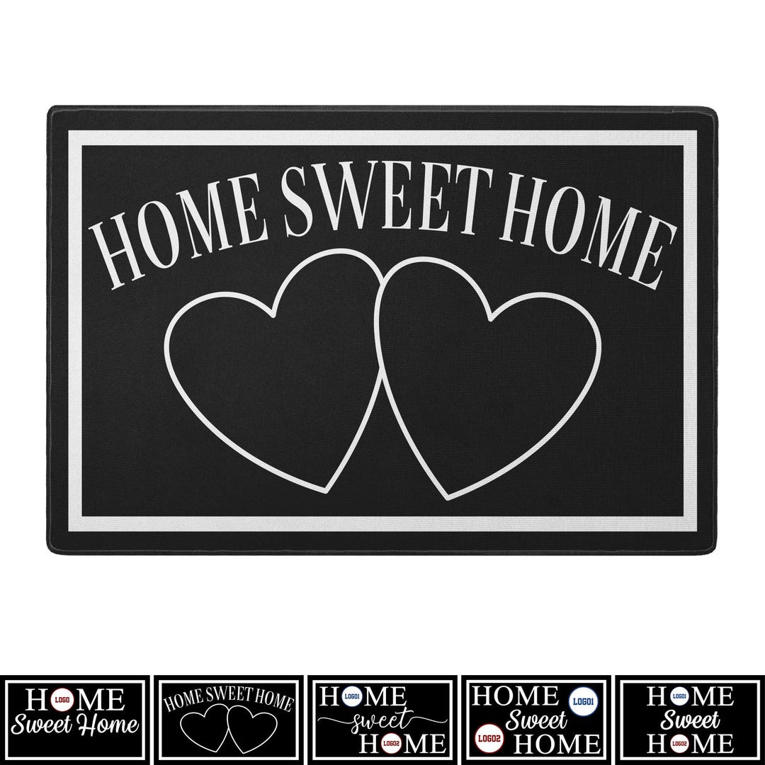 Custom House Divided Home Sweet Home Heart Doormat, College Football ...