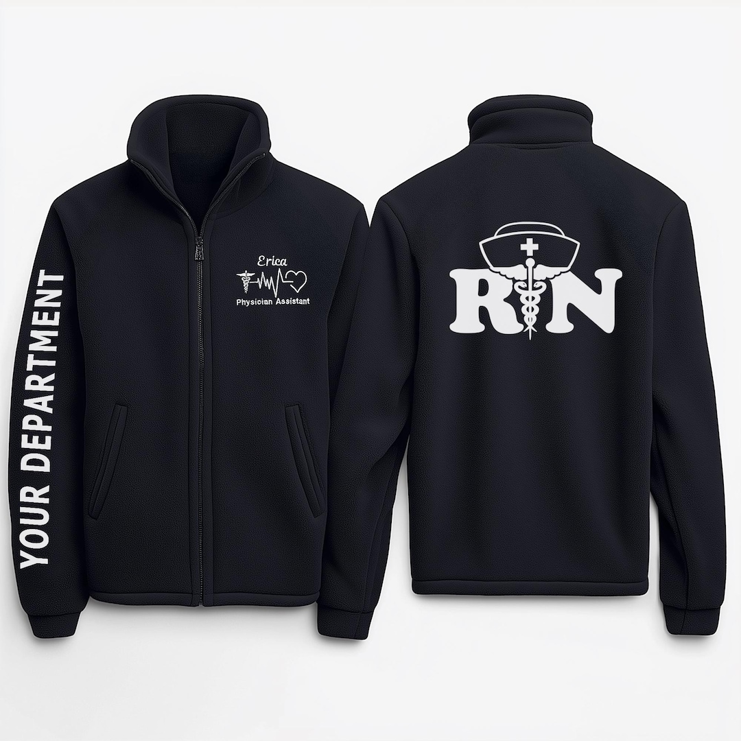 Personalized RN Embroidered Jacket Nurse Gift Personalized Nurse Fleece ...