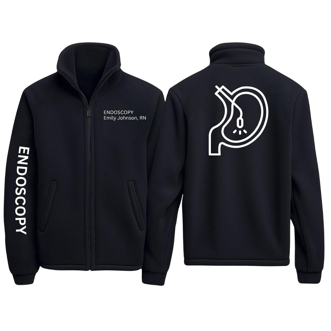 Custom Embroidered Endoscopy Fleece Jacket Embroidery Dry Fit Jacket ...