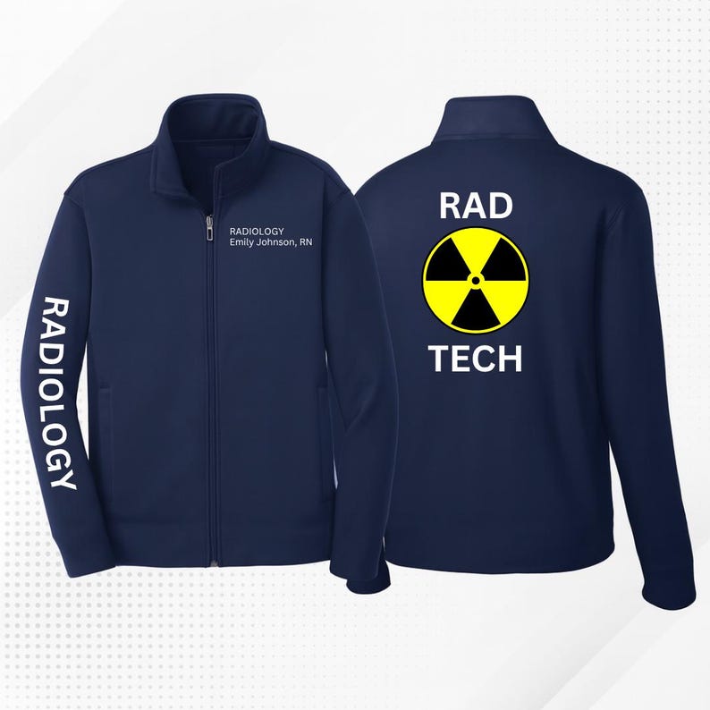 Custom Embroidered Radiology Fleece Jacket, Personalized Embroidery Rad ...