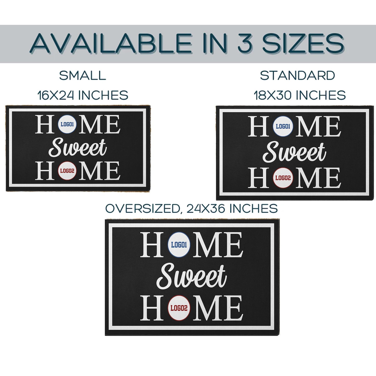 Personalized House Divided Home Sweet Home Doormat, Custom Sport Logos ...